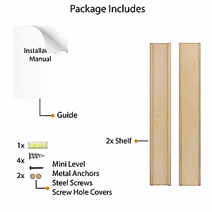 Wallniture Denver 24" Floating Shelves for Kids Room, Wall Bookshelves for Living Room, Wall Mounted Kids Room Shelves, Floating Nursery Shelves, Floating Book Shelves for Kids Room Set of 2