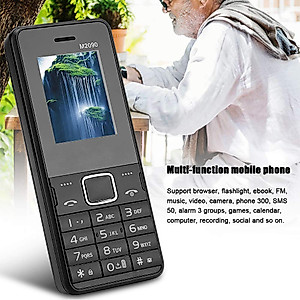 ASHATA Unlocked Mobile Phone, 1.7in Screen Simple Phone with 3.5mm Headphone Jack, 32MB and 32MB, 0.08MP Camera, Dual SIM Card 2G Cellphone, 1500MAh, Black-US