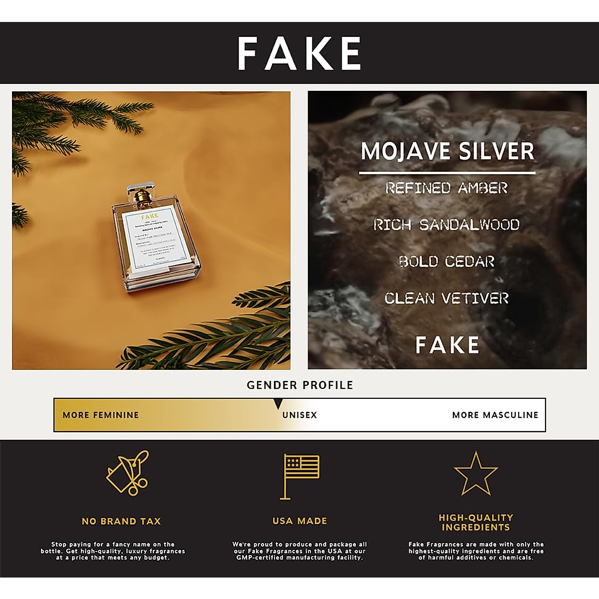Fake Mojave Silver Inspired by Mojave Ghost 1.7oz Unisex Cologne/Perfume | Almost an Exact Clone | Robust Burst of Amber Floral-Sweet scent with a Woodsy Backbone | Unisex Fragrance is Addictive!