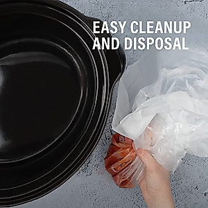 Party Bargains 10 Bags Slow Cooker Liners - Fits 5-6 Quarts, 18 x 4 x 14 Inches, 4" Wide Gusset, Large Crock Pot Liners, Multi Use Cooking Bags, Sous Vide