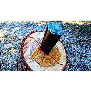 Edward Tools Classic Log Splitting Wedge (4 LB) - Heavy Duty Drop Forged Steel Head Wedge for Chopping Wood - Sharpened Edge for Quicker Log Splitting - Classic Campfire Tool