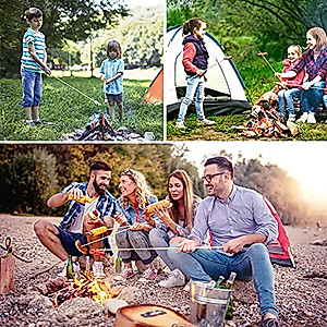 BLUE TOP Bamboo Marshmallow Roasting Sticks Smore Skewers 30 Inch 5mm Thick 60 PCS Extra Long Heavy Duty,Wooden Skewer BBQ Hot Dog Skewer,Great for Camping,Parties,Weddings and Plant Stakes.