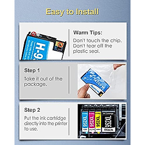 Remanufactured Ink Cartridges Replacement for HP 952 XL 952XL (Black Cyan Magenta Yellow 4-Pack) with No Block Version Chips