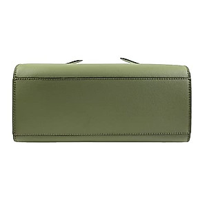 Michael Kors Carmen Medium Color-Block Faux Saffiano Leather Belted Satchel (light Sage Multi)