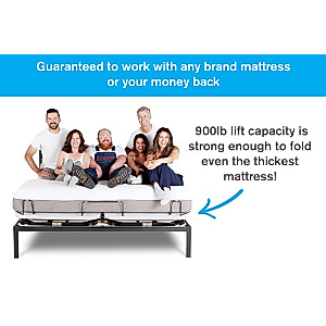 BedJet Adjustable Bed Frame - New Technology - Ultra-Slim 1.75" Thick Zero Clearance Legless Design for Any Bed Including Platform & Storage beds - Zero Gravity, Anti-Snore (Queen Frame Only)