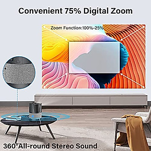 Native 1080P Portable Projector, Mini 5G WiFi Projector with Android 9.0, Smart Bilateral Bluetooth Projector for Wireless Phone Connection, Support 4K Outdoor Movie,Dolby Audio Home Theater,HDMI USB