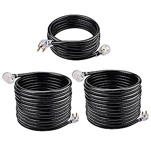 RVGUARD Bundle 250 Volt 100 Feet Welder Extension Cord, Heavy Duty 8 AWG NEMA 6-50 STW Welding Cord with Power Indicator End, ETL Listed