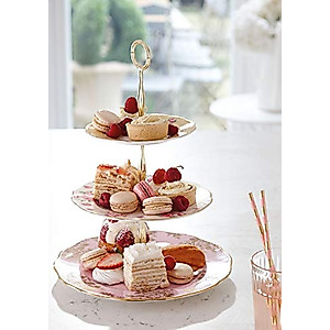 Royal Albert 100 Years Three-Tier (Bouquet, Blush & Golden Rose) Cake Stand, 13.8", Multi