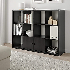 Ikea KALLAX Shelving Unit, black-brown112x147 cm (44 1/8x57 7/8")
