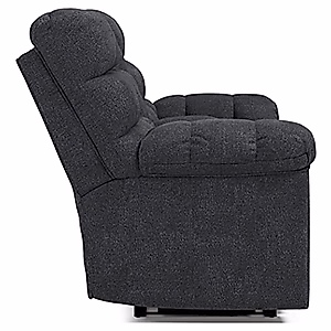 Signature Design by Ashley Wilhurst Reclining Loveseat with Console, Almost Black