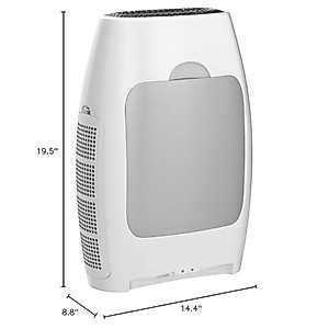 EyeVac Air 2-in-1 HEPA Air Purifier & Touchless Vacuum Automatic Dustpan - Ultra Fast & Powerful - Covers 600 Sq ft - Corded Canister Vacuum, Bagless, Automatic Sensors, 1000 Watt (Air White/Silver)