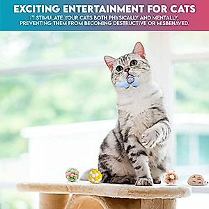 Paw Paw Babe Cat Balls & Catnip Toys Set - Cartoon Fuzzy Balls, Soft & Lightweight - Kittens Chewing, Kicker Toys - Cat Toys for Indoor Cats - Kitten & Cat Accessories - Pack of 9