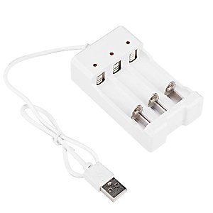 Portable Universal Rechargeable 3.6V Three Slots AA and AAA Battery Smart Charger
