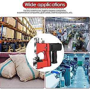 Bag Closing Machine,Portable Bag Closer,Automatic Woven Bag,18000 Rpm 2600 Stitches/Min-2 Seconds/Bag,Kraft Paper Bags,Pp/Pe Woven Bags,Composite Bags,Sacks,Leather,Agriculture,Red