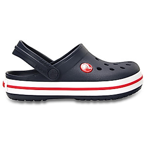Crocs Unisex-Child Crocband Clogs (Little Kid/Big Kid), Navy/Red, 2 Little Kid