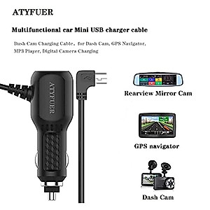 Dash Cam Charger Cable ，Garmin Charging Cable，Garmin Power Cable， for Garmin Dash Cam, Garmin GPS, MP3 Player，Garmin GPS Navigator, for 12V-24V Car and Truck Car Power Adapter Cable