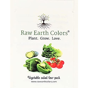 Vegetable Seeds for Planting Vegetables - Variety Salad Pack - Romaine Lettuce - Cherry Tomato - Cucumber - Bell Pepper!