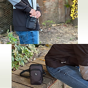 OIWAS Mini Crossbody Bag for Men, Multiple Ways to Carry as Shoulder Waist Pouch Sling Bag for Cell Phone Passport Wallet Mini Messenger Bag Detachable