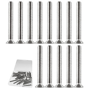 Cionyce 25PC Flat Head Phillips Machine Screws 1/4-20 x 2, 304 Stainless Steel Device Mounting Screws Countersunk Bolt Fastening