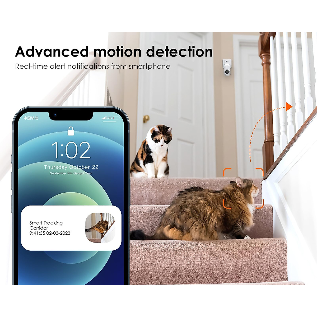 P Panoraxy AI 2K 3MP WiFi Security Indoor Camera, Wireless Plug in Camera, 24/7 Human&Sound Detection, 2.4G PTZ Pet Camera, Dual-Way Talk, Color Night Vision, Compatible with Alexa & Google Home