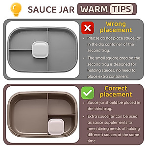 Bento Box Adult Lunch Box, Stackable Bento Lunch Container for Adults Kids, 3 Layer Portable Lunch Containers with Utensils, Sauce Jar, Muffin Liners, 63oz, Microwave & Dishwasher Safe, Brown