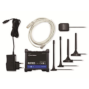 Teltonika W03660 Model RUT955 4G/LTE Router, Dual Sim, Global Navigation Satellite System, Compatible with Teltonika Remote Management System; For use with AT&T, Verizon, and T-mobile