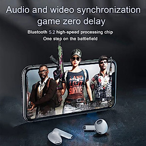 True Wireless Earbuds Bluetooth Headphones Mini Charging Case Stereo Smart Noise Reduction Waterproof Air Buds in-Ear Built-in Mic Premium Deep Bass Earphones for iPhone/Android/Samsung (White)