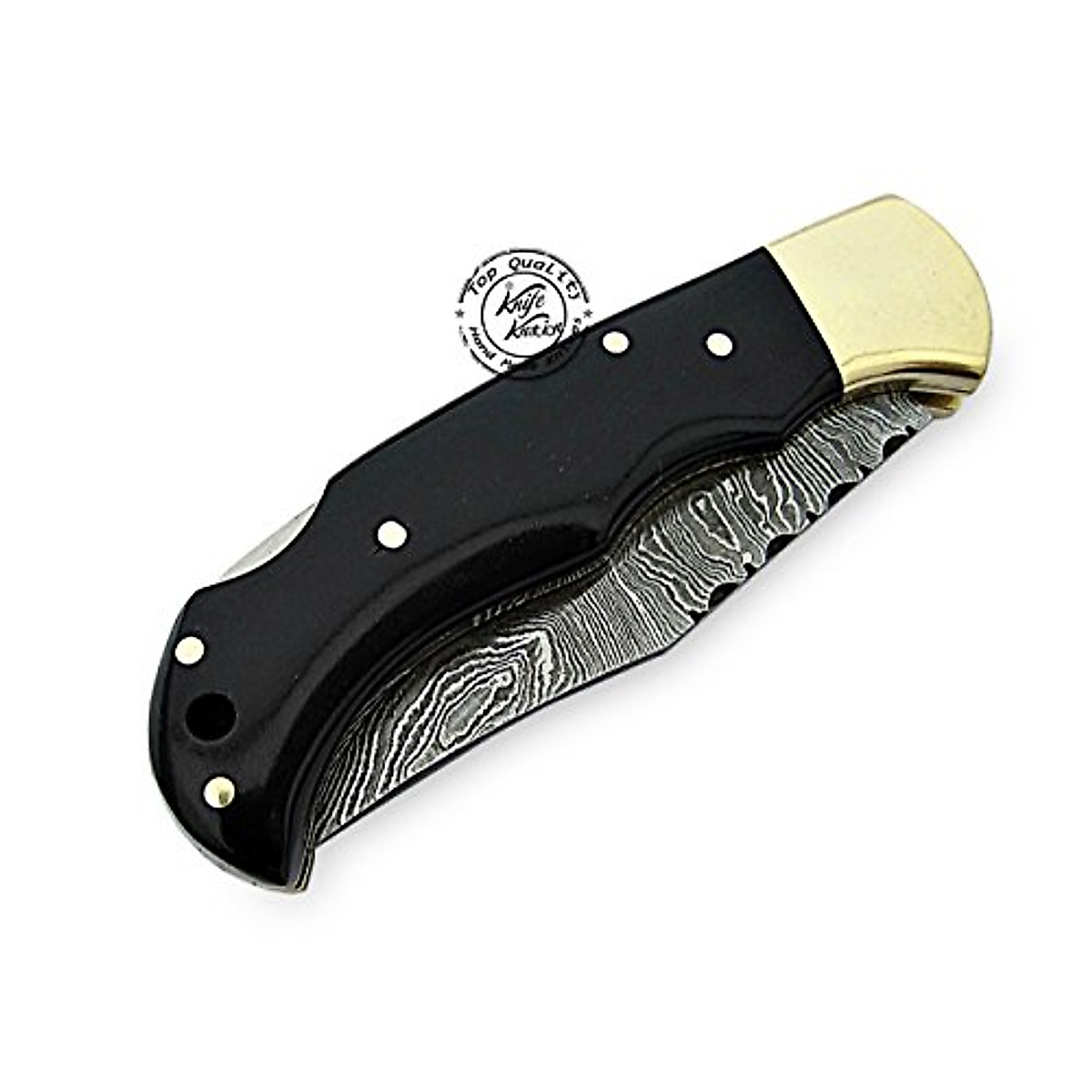 Buffalo Horn 6.5'' 100% Handmade Damascus Steel Folding Pocket Knife 100% Prime Quality
