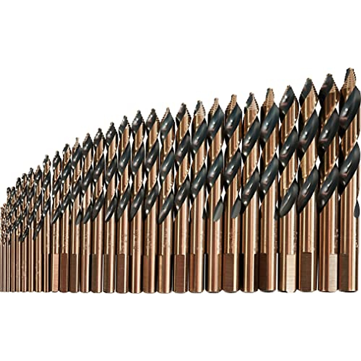 KnKut 29 Piece Mechanics Length Step Point Drill Bit Set 1/16"-1/2" by 64ths