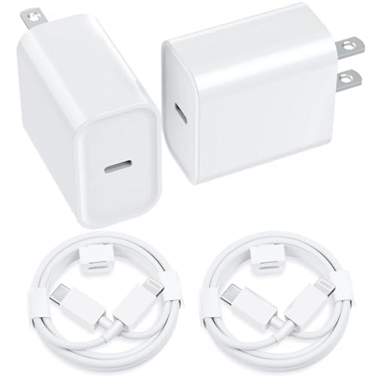 iPhone Charger iPad Charger Original 2.4A 12W USB Wall Charger Foldable Portable Travel Plug and 2 Pack Charging Cable Compatible with iPhone,iPad