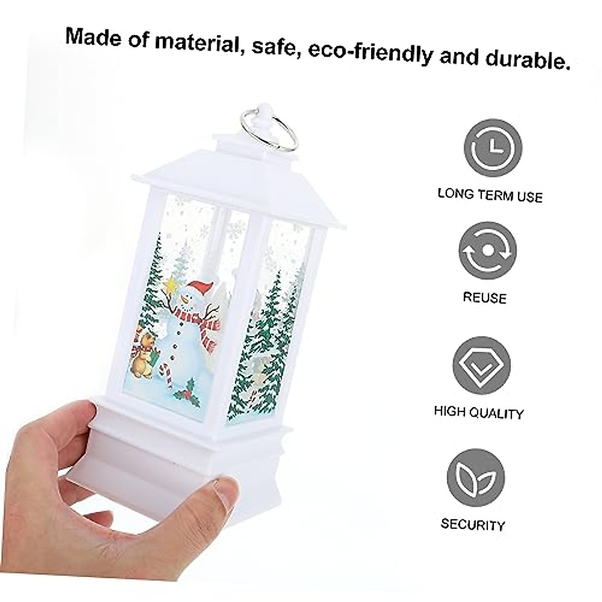Amosfun 1PC Music Decor LED Lanterns Portable Lantern Christmas Decor Christmas Lantern Nativity Snowglobe Christmas Lamp Glitter Lanterns Musical Snow Globe Large Bedside lamp