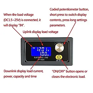 KXDFDC 4A 25W 5A 35W Digital Battery Capacity Tester Voltmeter Adjustable Constant Current Electronic Load Charger USB Ameter Meter