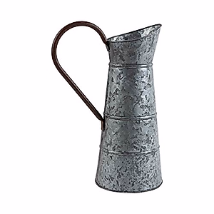 DII Galvanized Metal Decor, Rustic Farmhouse, Pitcher, Silver