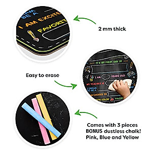 First Day of School Board Sign - 14” X 11” Double-Sided - My First & Last Day of School Sign Chalkboard - 1st Day School Signs for Kids Back to School Supplies Preschool Kindergarten 1st Grade