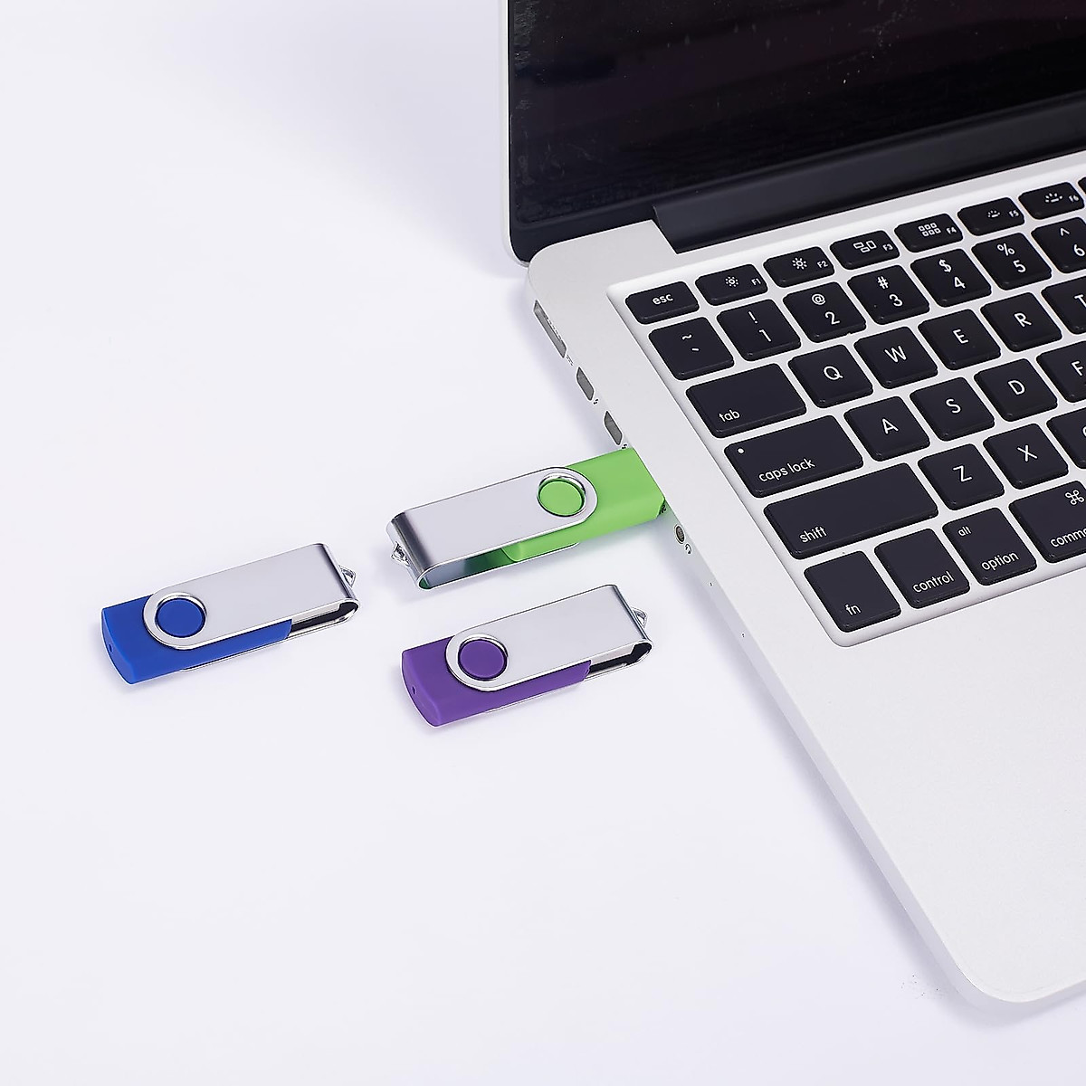 20PCS 4GB Bulk Flash Drives EASTBULL USB 2.0 Metal 4GB Flash Drive Bulk Thumb Drive Pack Swivel USB Drives Pack (Blue 20Pack)