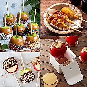 150 pcs Thick Candy Apple Sticks,Caramel Apple Sticks,5.5 Inch Long, 5mm Thick,Semi Point , Bamboo Skewers for Corn Dog, Corn Cob, Kabob, Lollipop, Grill