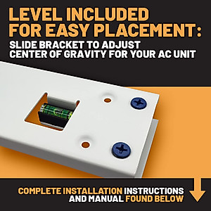 Quick Parts Delivery AC160 Window AC Support Bracket , Strong English Screws-Adjustable Support Extender & Level Indicator, Easy Installation- Air Conditioner Window Bracket Mount Holds 160lbs (Large)