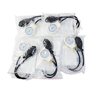 MABIS Disposable Arm Blood Pressure Cuff, Manual Sphygmomanometer, Single Use, Large Adult Size, Box of 5, White