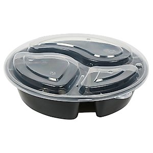 24 Food Storage Containers Meal Prep 3 Compartment Plate W/Lids Reusable 30oz 24 Meal Prep Containers 3 Compartment Plate W/Lids Reusable Food Storage 30oz BPA Free Plastic Durable Stackable