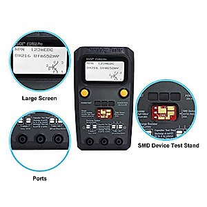 BSIDE ESR02 PRO Digital Transistor Tester SMD Components Meter Mega328 NPN/PNP Diode Triode Capacitor Inductance ESR Checker with Tweezers