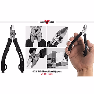 VAMPLIERS 4.75" Mini Precision Carbon Steel Nippers, ESD Safe Wire Flush Cutters. Suitable for Circuit Board Work. Made in Japan: VT-001-5MN