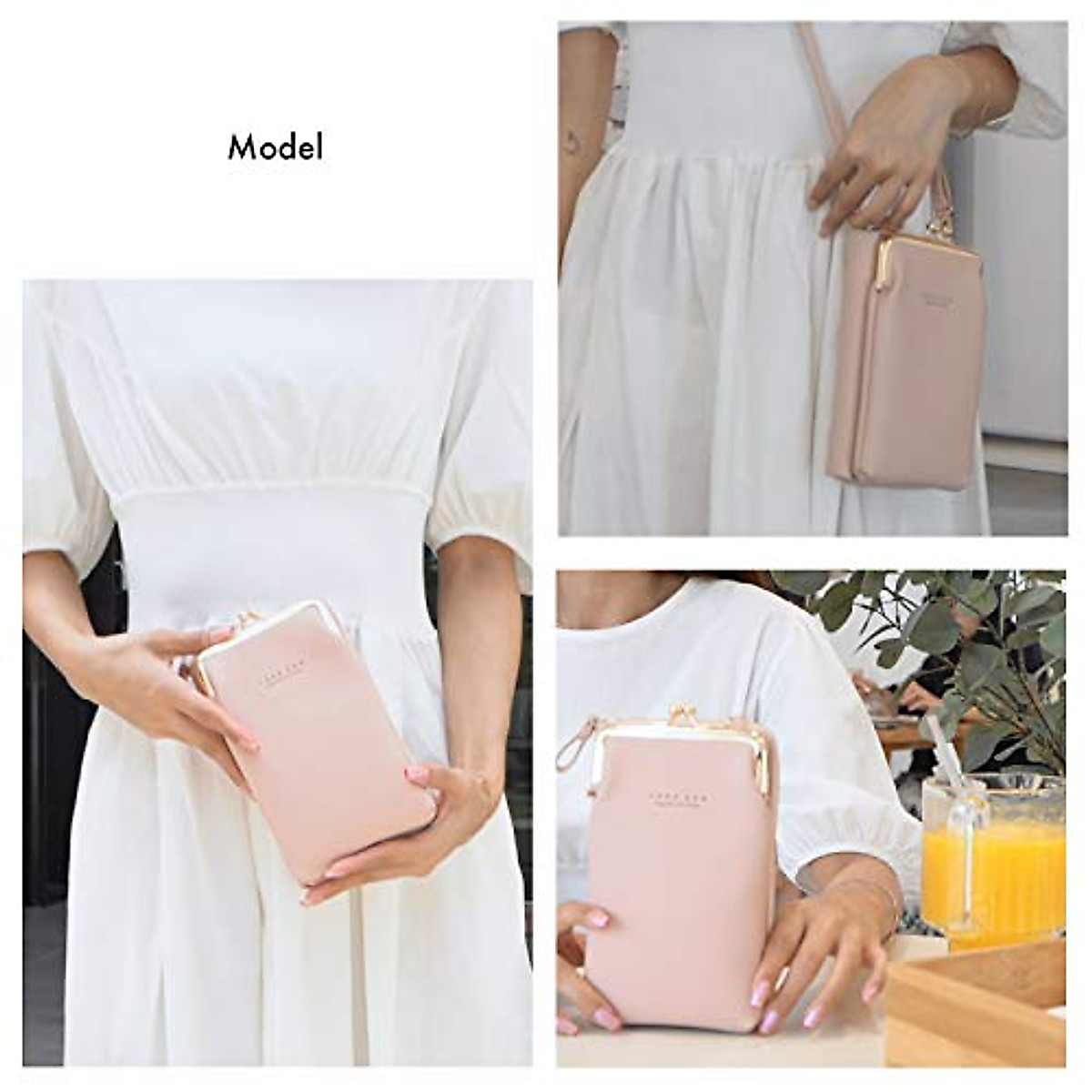 Crossbody Cell Phone Purse Wallet for Women Mini Cell Phone Pouch Shoulder Bag with Strap for Women PU Leather