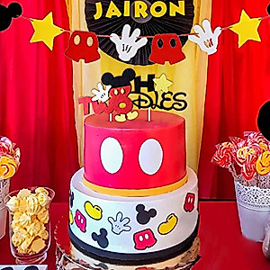 Cartoon Mouse 2nd Birthday Party Supplies Oh Twodles Party Decorations Cake Topper Balloon Happy Birthday Banner Felt Garland