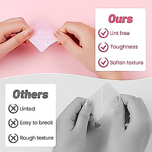Lint Free Nail Wipes, Nail Polish Remover Pads 540PCS Eyelash Extension Wipes, Soft Non-Woven Acetone Nail Polish Remover Pads Nail Wipes for Nail Prep and Gel Polish Remover, Pink
