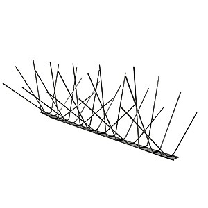 Bird Barrier Dura-Spike Stainless Steel Bird Spikes | Metal Pin Strips for Ledge, Roof, Pipe - Adhesive Included - Xtra Wide (8 in) 25 Ft. Length