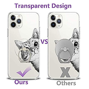 Phone Ring Transparent Cell Phone Ring Holder,360°Rotation Finger Ring Stand, Clear Cell Phone Kickstand Compatible with Most of Phones,Tablet and Case (1)