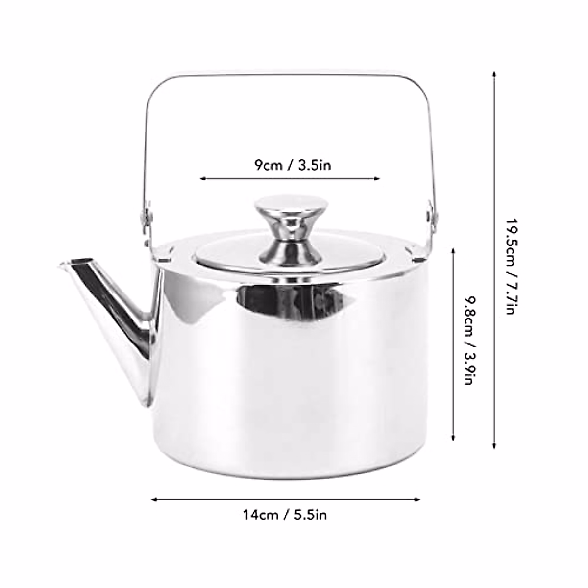 L Steel Tea Kettle With Strainer Thickened Metal Whistling Teapot With Ergonomic Handle For All Stovetop Small, 1L L Steel Tea Kettle (Medium, 1.3L)