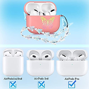 JoySolar Butterfly Case for AirPod Pro 2019/Pro 2 Gen 2022 Aesthetic Cute Cases Women Girls Girly for AirPods Pro Cover Soft TPU Pretty Kawaii with Keychain for Air Pods Pro 2019(Butterfly)