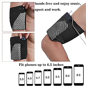 Universal Sports Armband for All Phones. Cell Phone Armband for Running, Fitness and Gym Workouts (iPhone X/8/7/6/Plus,Samsung Galaxy S9/S8/S7/S6/Edge/Plus & LG, Google & More) Black M