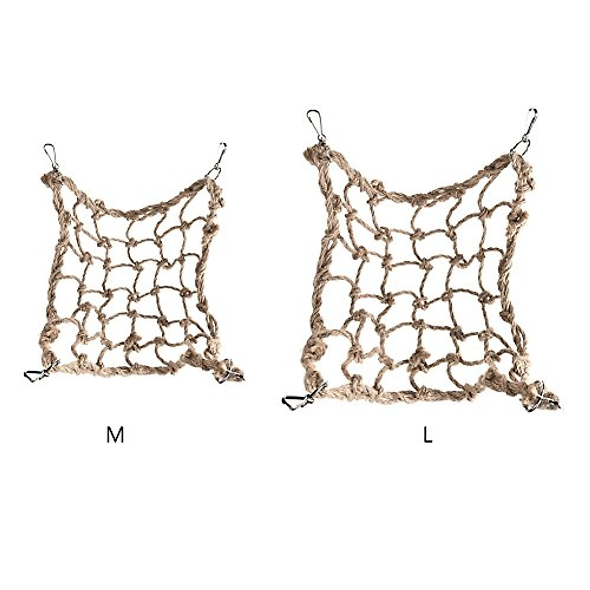 Litewoo Bird Rope Perch Swing Climbing Net Toy Parrot Hammock for Cockatiels Conures Budgie Parakeet Cockatoo Rat Gerbil Chinchilla L